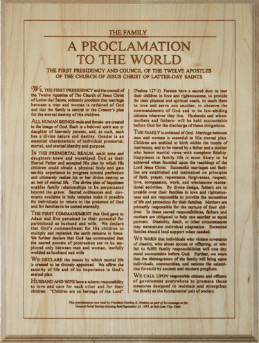 The Family: A Proclamation to the World - 8x10 - BuyLDSproducts.com